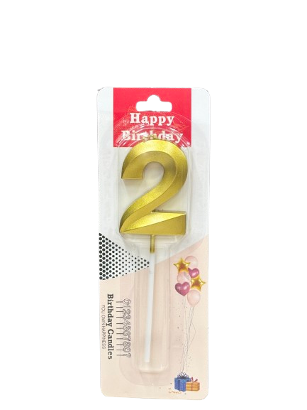 Number 2 Gold Pick Candle | Partytime HK