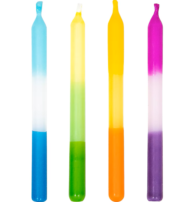 Striped Ombre Multicolor Candles Pack of 20 | Partytime HK