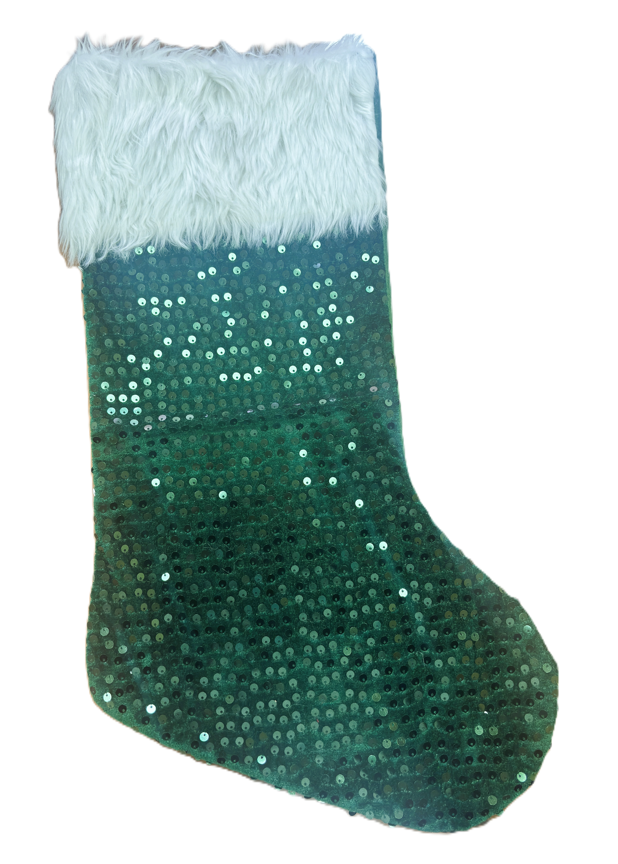 Green Sequin Christmas Stocking | Partytime HK