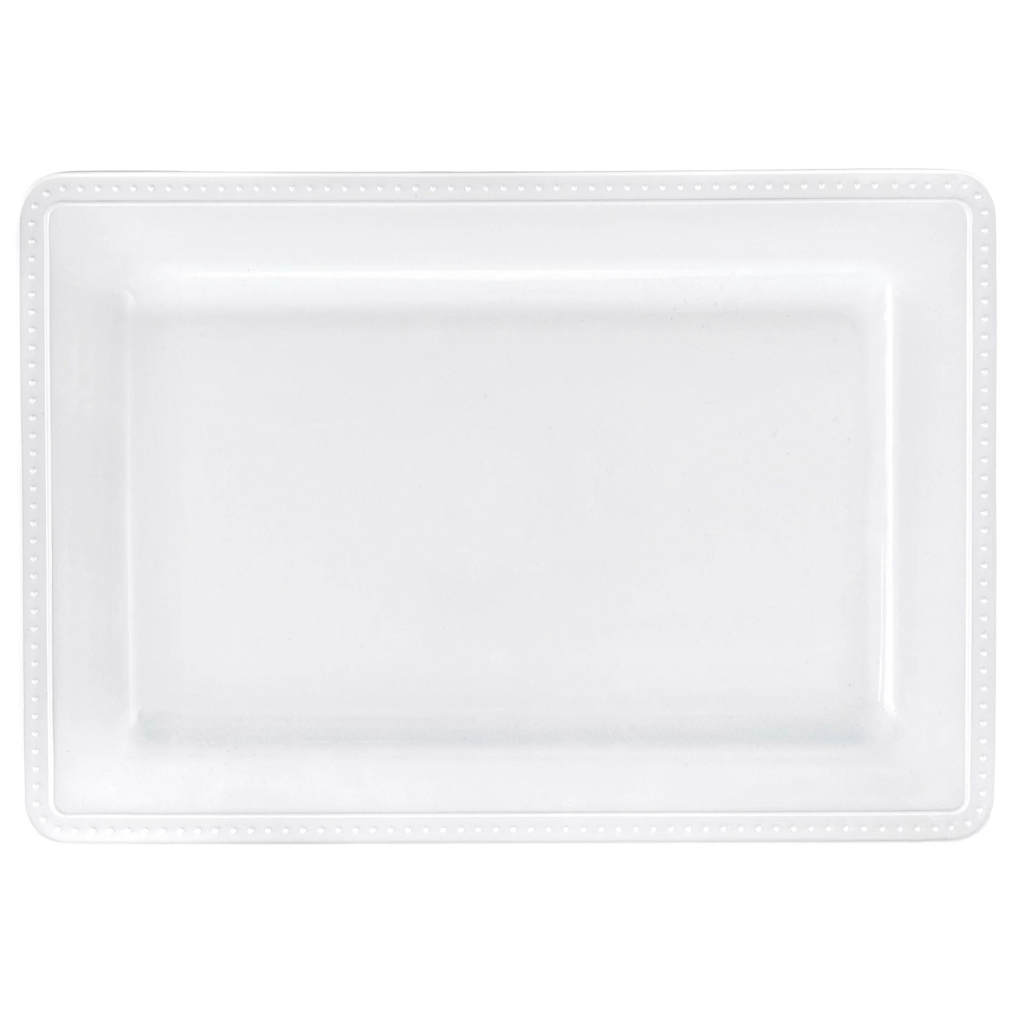 Large Beaded Melamine Rectangular Platter | Partytime