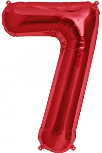 Number 7 Red Foil Balloon 34Inches - Partytime