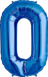 Number 0 Blue Balloon 34Inch - Partytime