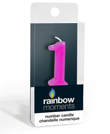 Number 1 Pink Candle - Partytime
