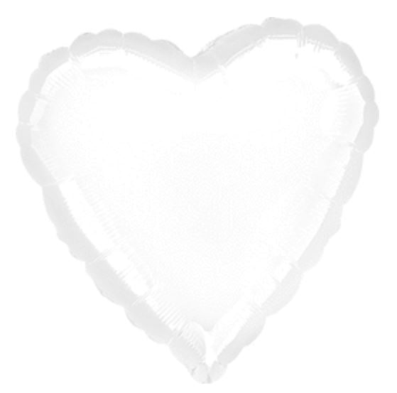 Metallic White Heart Foil Balloon 18Inches – Partytime