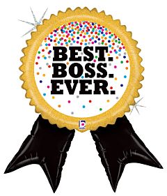 Best Boss Ever Award Ribbon Foil Balloon 34Inches – Partytime